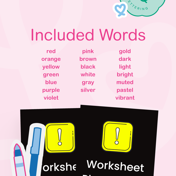 Colors Lettering Worksheet – Shop Lovable Letters
